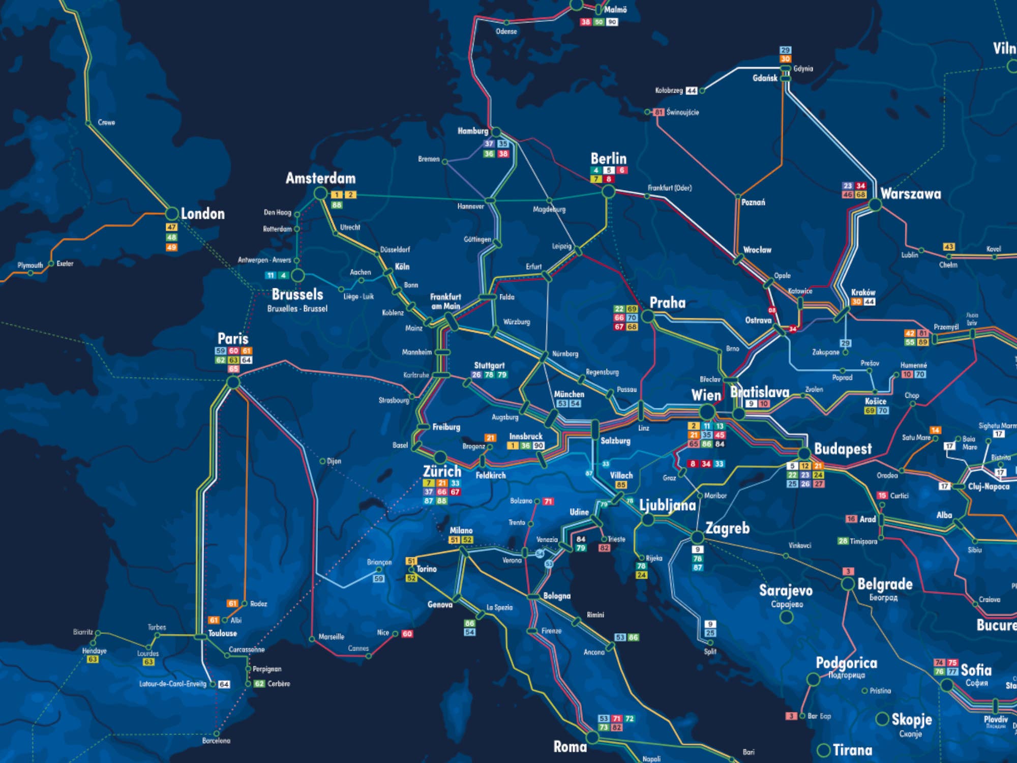 Nachtzüge in Europa: Diese Karte zeigt alle Verbindungen