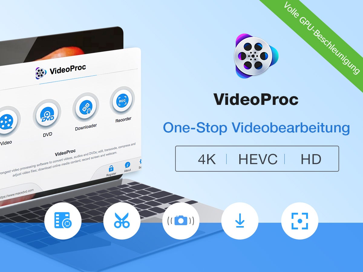 VideoProc: Videoschnitt-Software mit zahlreichen Zusatzfunktionen